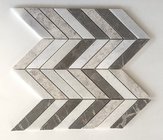 Chevron Brown Silver Marble Mixed Mosaic Tiles , 12x12 Mosaic Tile Sheets
