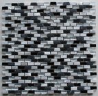 Recycled Black And White Glass Floor Mosaic Tile For Bathroom Remodeling