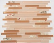 Pink Resin Pearl Stacked Shell Mosaic Tile Strip Shaped Balcony Application