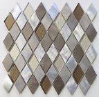 Diamond Shaped Backsplash Mosaic Glass Tile Sheets , Mosaic Glass Wall Tiles For Kitchen