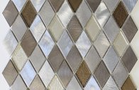 Diamond Shaped Backsplash Mosaic Glass Tile Sheets , Mosaic Glass Wall Tiles For Kitchen