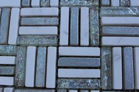 Polygon Stone Bathroom Glass Mosaic Tile Electroplate Smooth Finish