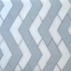 Grey White Color Handmade Kitchen Backsplash Glass Tiles Chevron Pattern Design