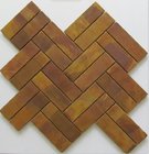 Modern Small Bronze Metallic Mosaic Tiles For Interior Projects 8mm Thick