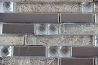 Mix Colored Metallic Subway Tile Backsplash , Interlocking Metallic Kitchen Tiles