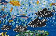 Sea Creatures Exquisite Mosaic Tiles Designs Patterns , Large Mosaic Garden Wall Art