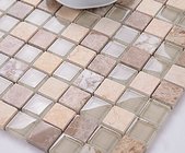 Natural Shell Pearl Subway Glass Tile , Iridescent Glass Mosaic Bathroom Tiles