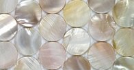 Round Mother Of Pearl Bathroom Tiles Fresh Water Seashell Decor 2mm Thickness