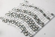 Ice Crack Glass Metal Mosaic Bathroom Backsplash Tile Special Chip Size
