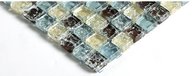 Multicolor Bathroom Sink Backsplash Tile , Crystal Plated Bathroom Mosaic Tile Backsplash