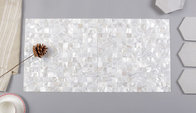 White Seashell Backsplash 1x1 inch Interlocking Mosaic Tiles For Shower Room
